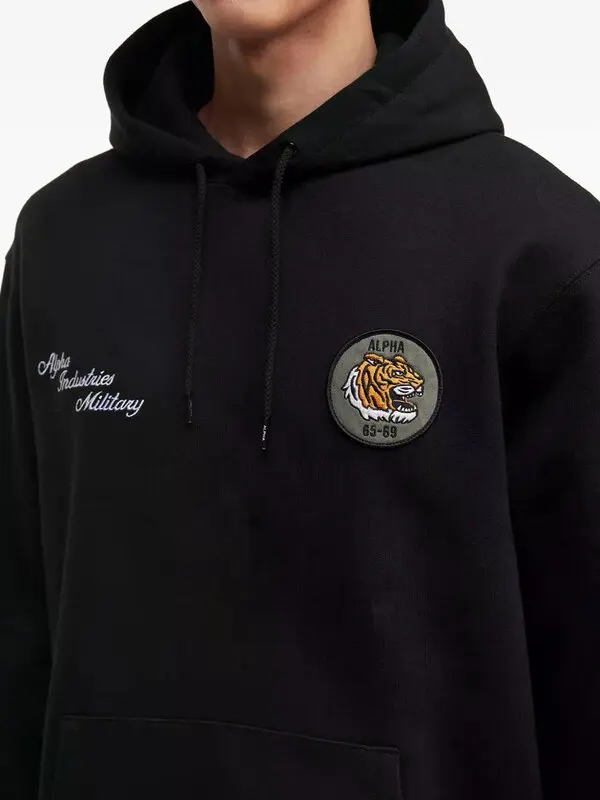 Alpha Industries Tiger-patch Embroidered-logo Hoodie