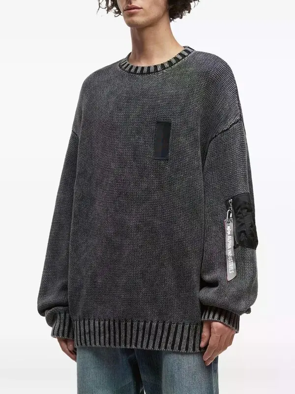 Alpha Industries Patch-detail Pocket Sweater - Black