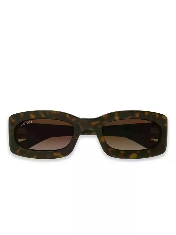 Gucci Tortoiseshell Rectangle Sunglasses - Brown
