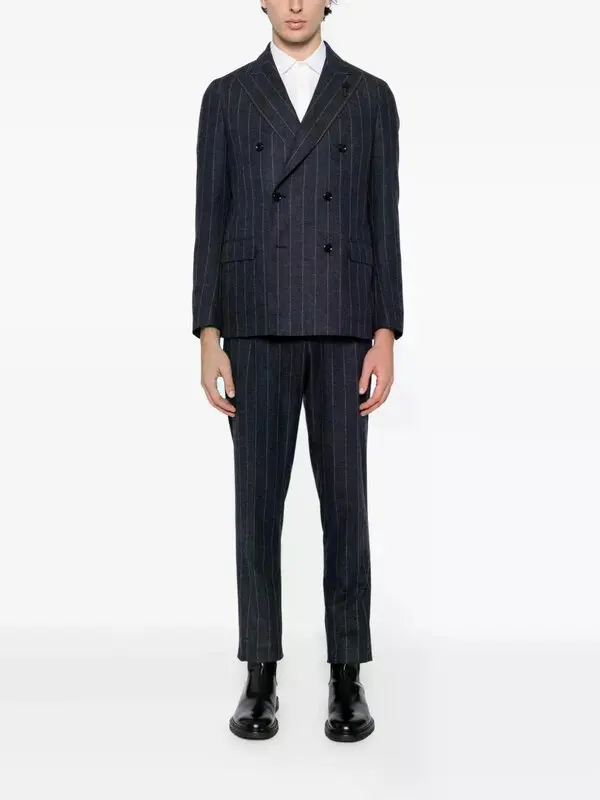 LARDINI Striped Double-breasted Suit