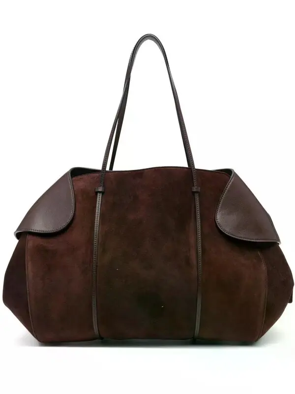 NEOUS Leather-trimmed Suede Shoulder Bag