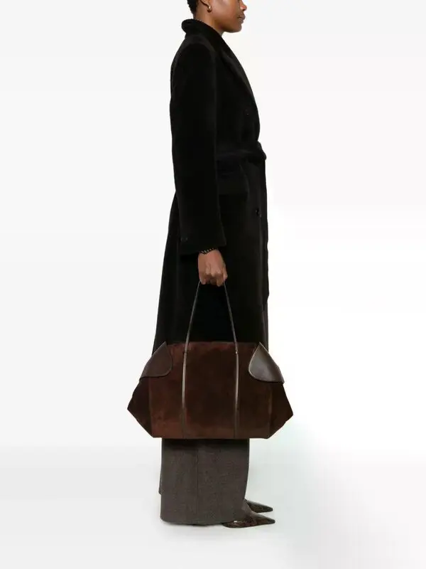 NEOUS Leather-trimmed Suede Shoulder Bag