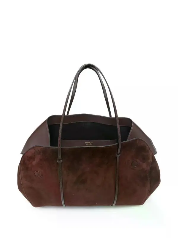 NEOUS Leather-trimmed Suede Shoulder Bag