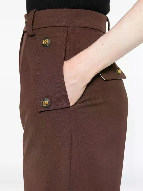 Elisabetta Franchi Pleated Trousers With Button Details