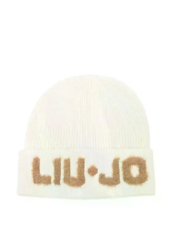 Liu Jo Logo-detail Ribbed Beanie - White