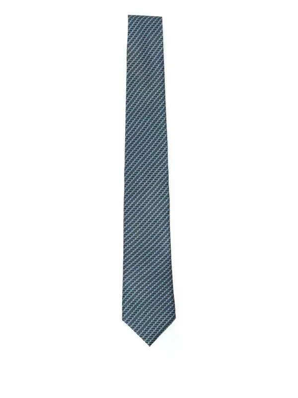 Giorgio Armani Geometric-print Neck Tie - Blue