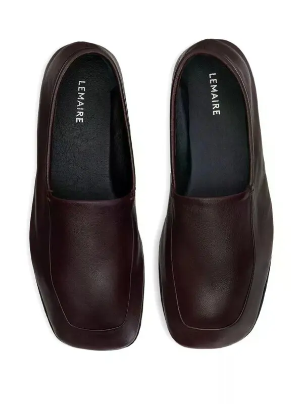 LEMAIRE Square-toe Slippers - Brown