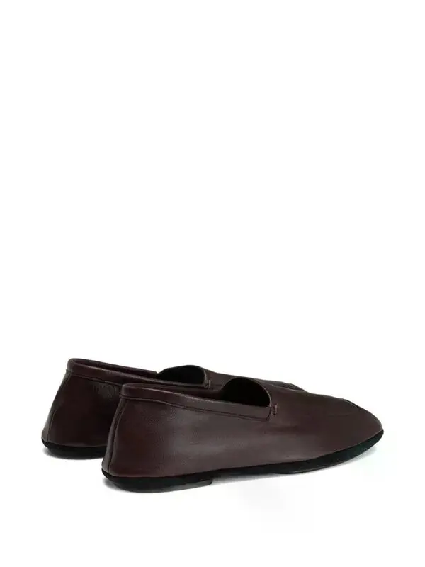 LEMAIRE Square-toe Slippers - Brown