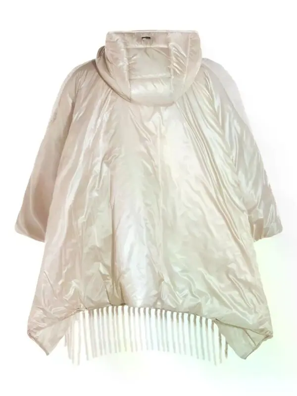 Herno Hooded Fringed Cape - Neutrals
