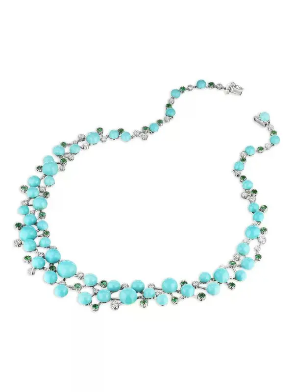 ANABELA CHAN Rhodium Vermeil Turquoise Constellation Necklace - Blue