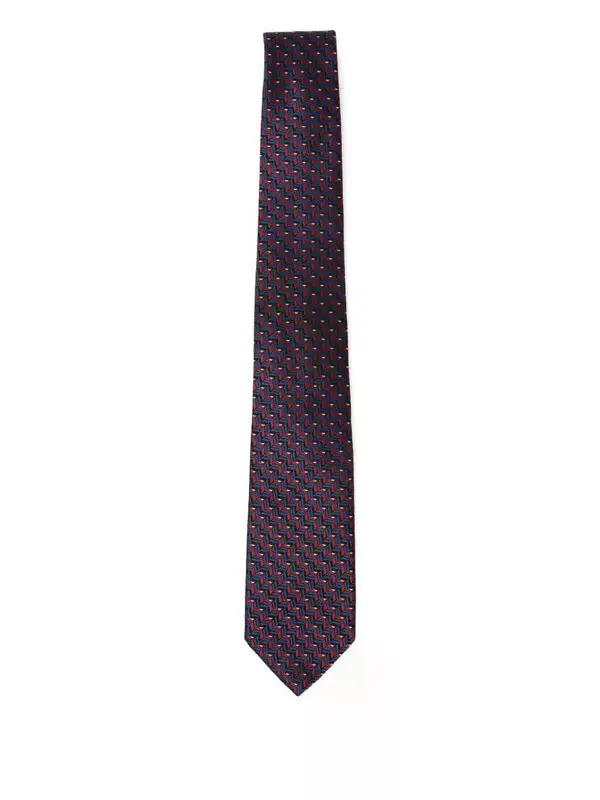 Giorgio Armani Geometric-print Neck Tie - Blue