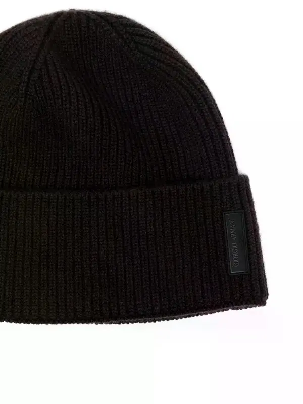 Giorgio Armani Cashmere Beanie - Brown