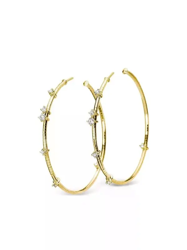 MATTIA CIELO 18k Yellow Diamond Rugiada Hoop Earrings - Gold