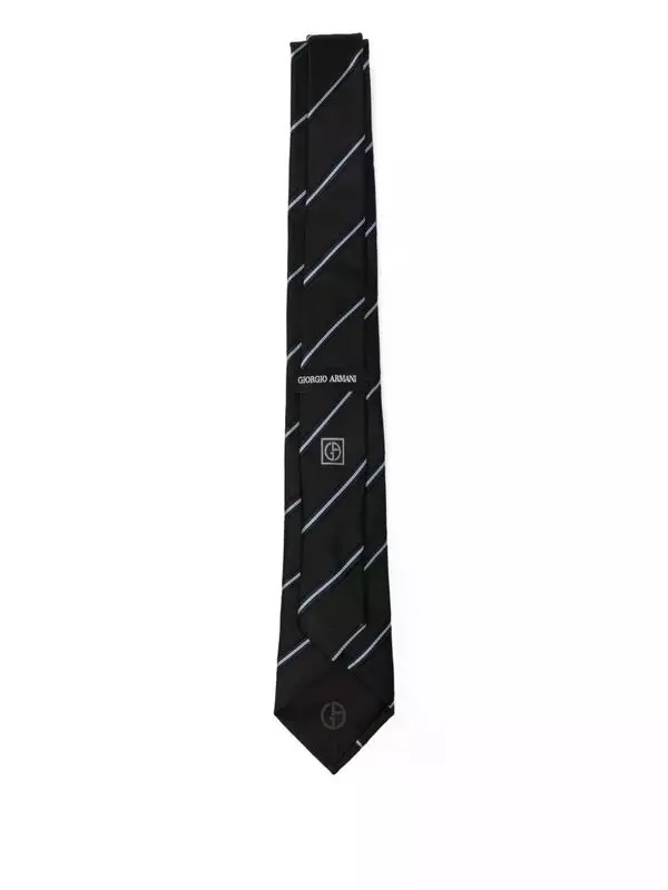 Giorgio Armani Regimental Neck Tie - Black