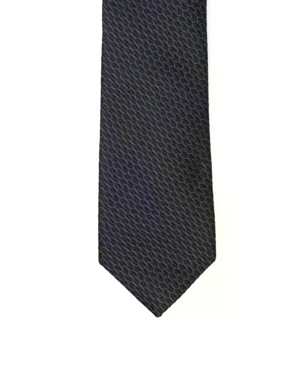 Giorgio Armani Geometric-print Neck Tie - Blue