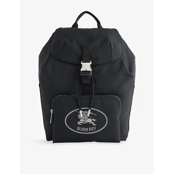 Burberry Woven-blend Backpack - Black