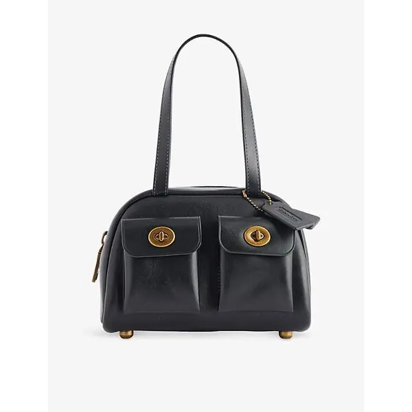 COACH Twin Turnlock 20 Leather Shoulder Bag