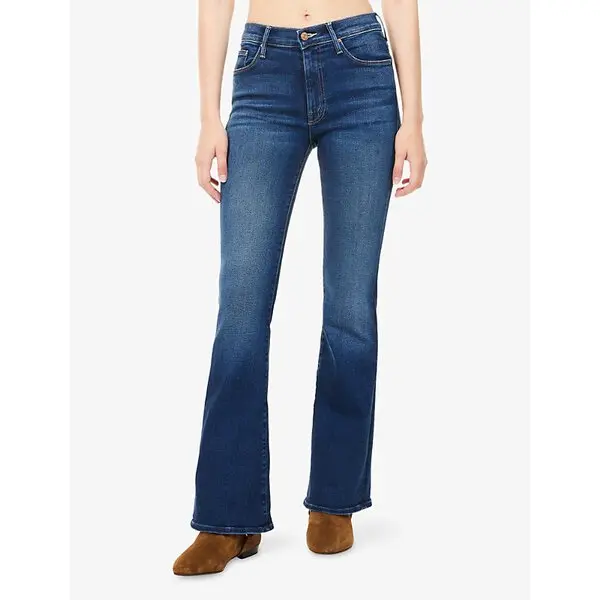 MOTHER The Weekender Flared Denim-blend Jeans