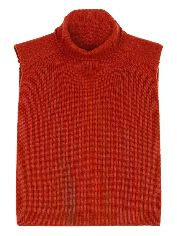 Ports 1961 Turtleneck Cashmere Cape Sweater - Red