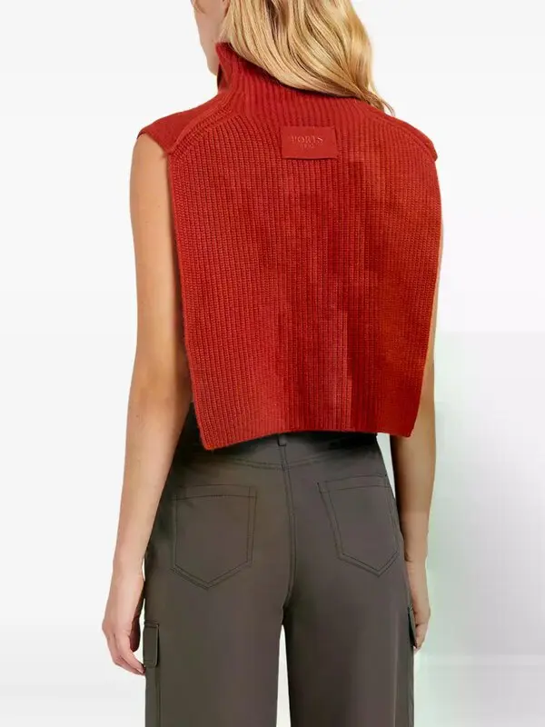 Ports 1961 Turtleneck Cashmere Cape Sweater - Red