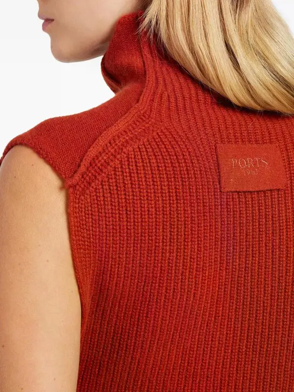 Ports 1961 Turtleneck Cashmere Cape Sweater - Red