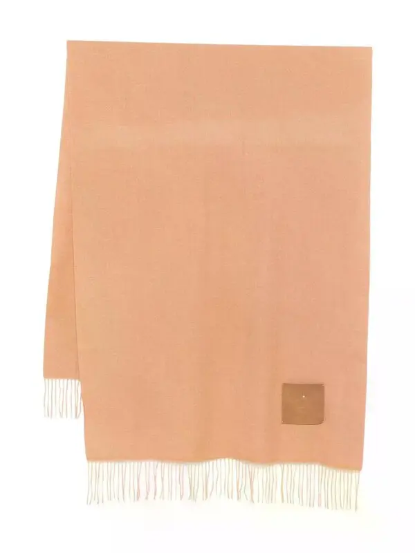 Liu Jo Fringed Logo-patch Scarf - Neutrals