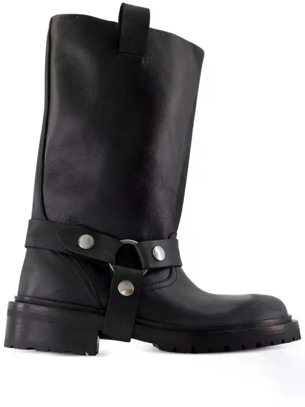 GOLDEN GOOSE Buckle Strap Calfskin Boots