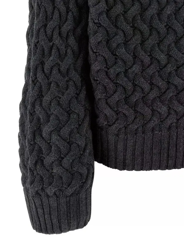 P.a.r.o.s.h Braided Wool High-neck Sweater