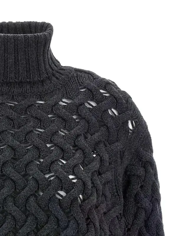 P.a.r.o.s.h Braided Wool High-neck Sweater