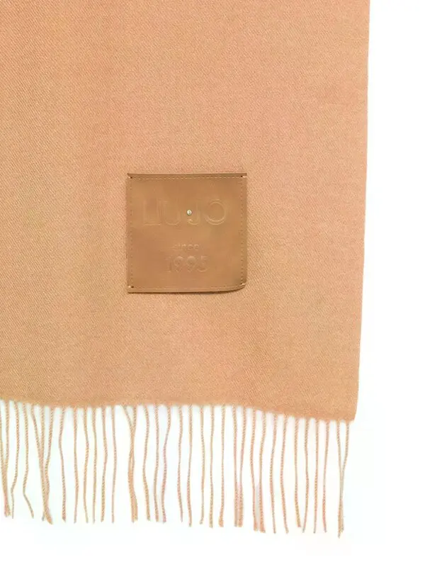 Liu Jo Fringed Logo-patch Scarf