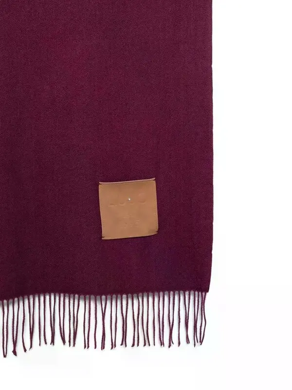 Liu Jo Fringed Leather-patch Scarf