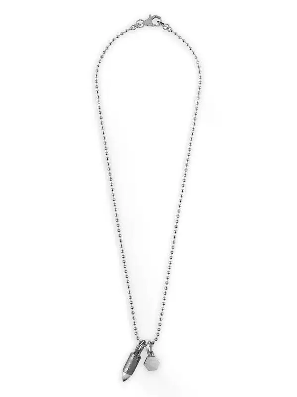Philipp Plein Bullet-charm Necklace - Silver
