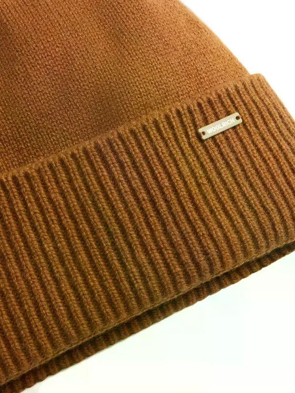 Woolrich Ribbed Cashmere Beanie - Brown