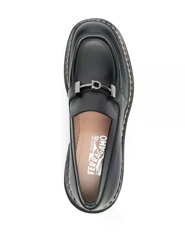FERRAGAMO Gancini Chunky Leather Loafers