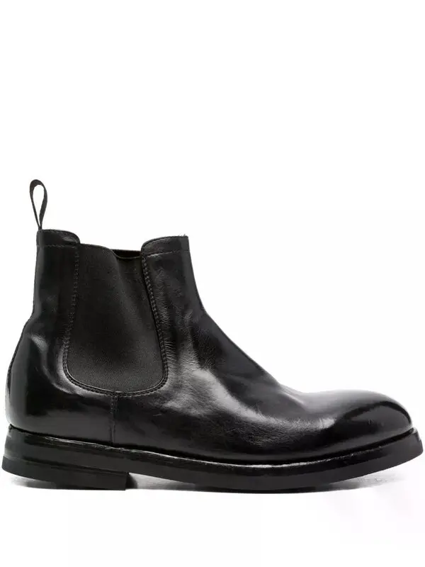GREEN GEORGE Elasticated-panel Leather Chelsea Boots - Black