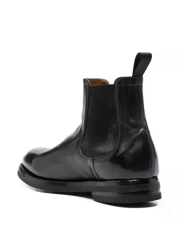 GREEN GEORGE Elasticated-panel Leather Chelsea Boots - Black