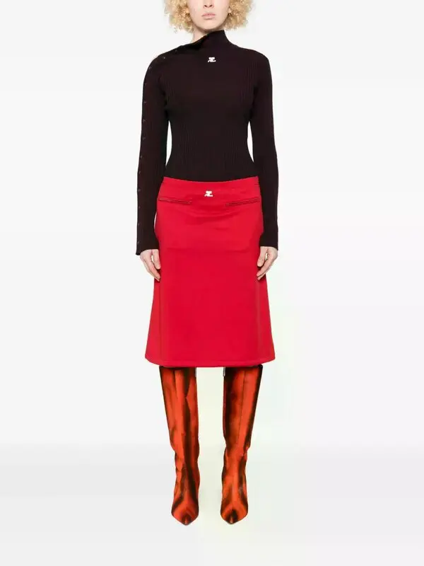 COURREGES A-line Skirt With Zip Pockets