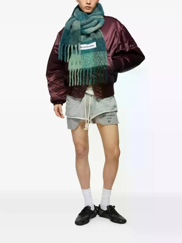 Acne Studios Checked Fringed Scarf