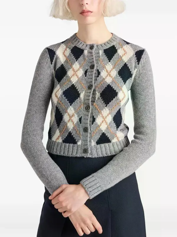 Prada Argyle Cashmere Cardigan