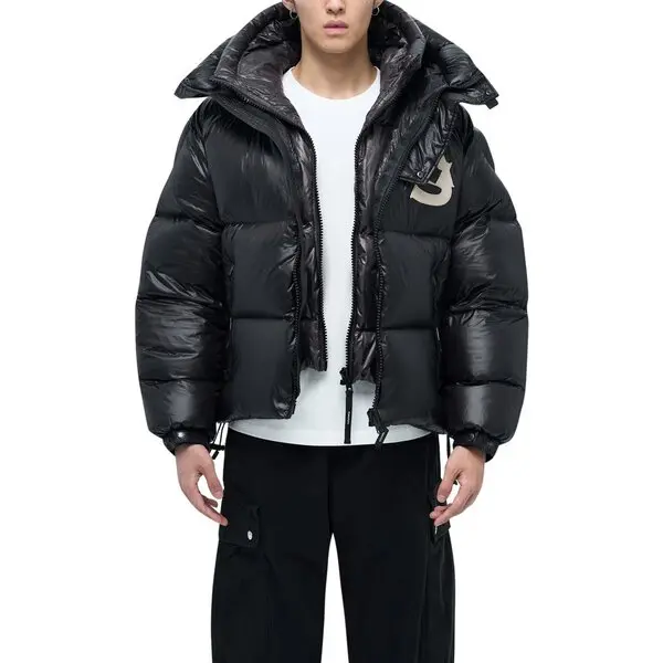 ALPHA STYLE Kudu Hooded Puffer Down Jacket - Black