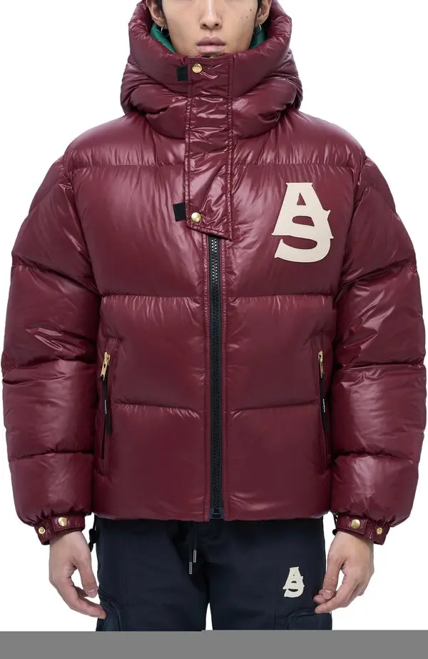 ALPHA STYLE Kudu Hooded Puffer Down Jacket - Red