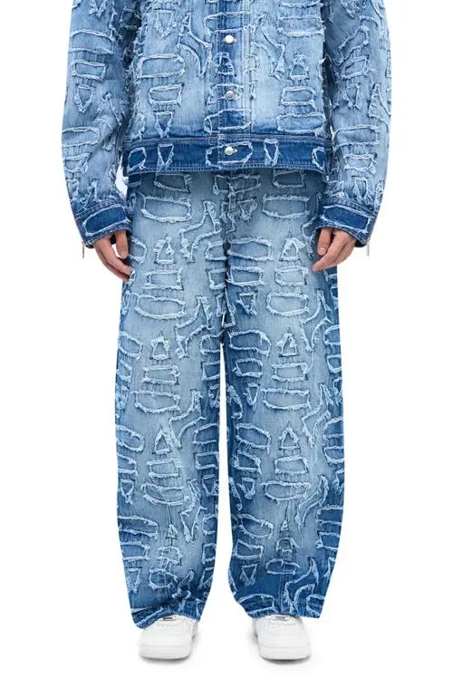 ALPHA STYLE Alida Burnout Jeans - Blue