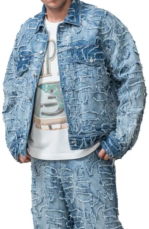 ALPHA STYLE Alida Burnout Denim Jacket