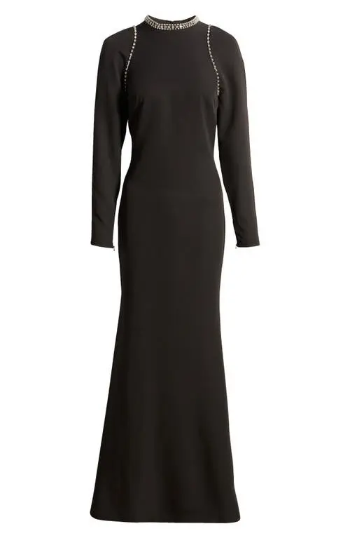Mac Duggal Raglan Long Sleeve High Neck Gown