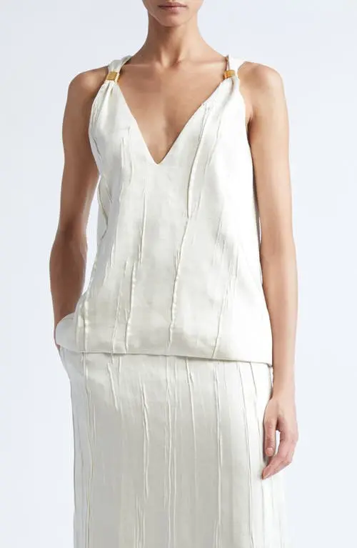 Brandon Maxwell The Drew Deep V-neck Satin Tank