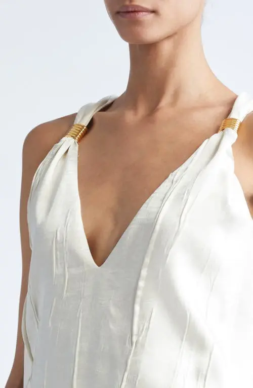 Brandon Maxwell The Drew Deep V-neck Satin Tank