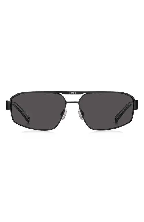 BOSS 60mm Navigator Sunglasses - Matte Black/grey
