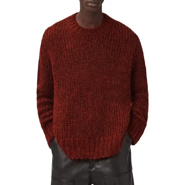 ALLSAINTS Myles Mohair And Merino Wool Sweater - Rust Red