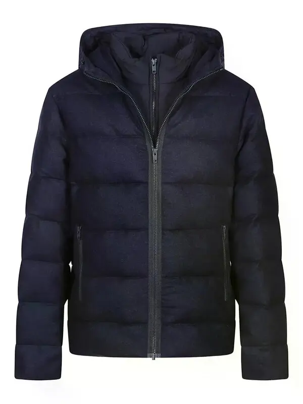 FAY Hooded Quilted Jacket - Blue