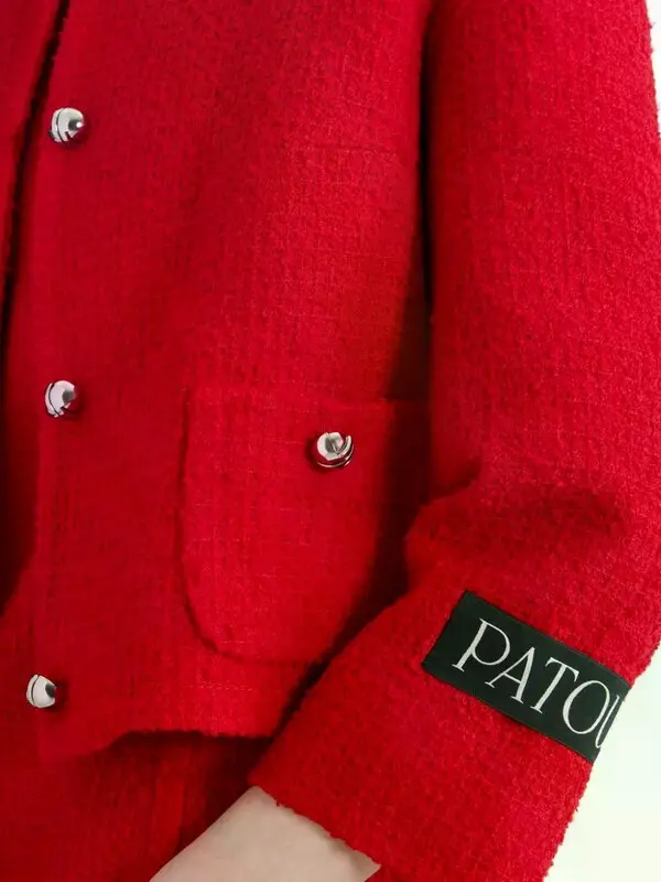 PATOU Patch-pocket Tweed Jacket - Red